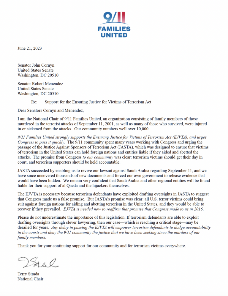 Legislative Updates – New – 9/11 Families United